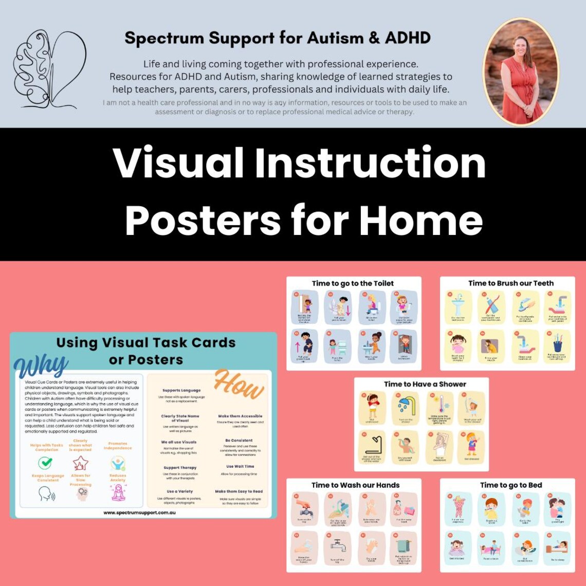 Autism Visual Routine Cards: Child Development, Home Management (PDF ...