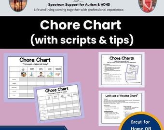Visual Chore Chart: Behavior Management Homeschool Printable (PDF ...