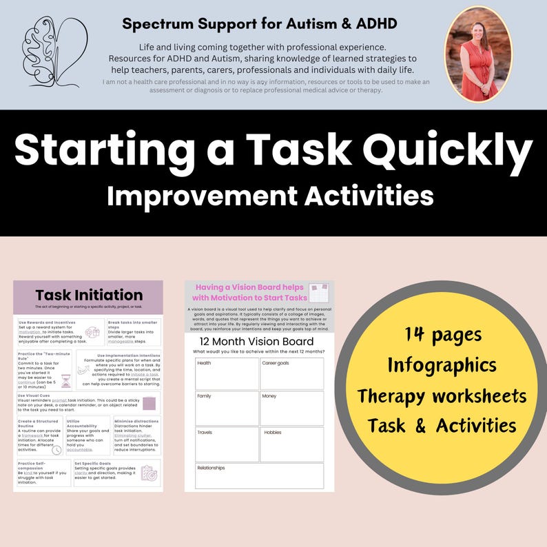 Task Initiation Activities: ADHD & Autism Support (digital Download) - Etsy