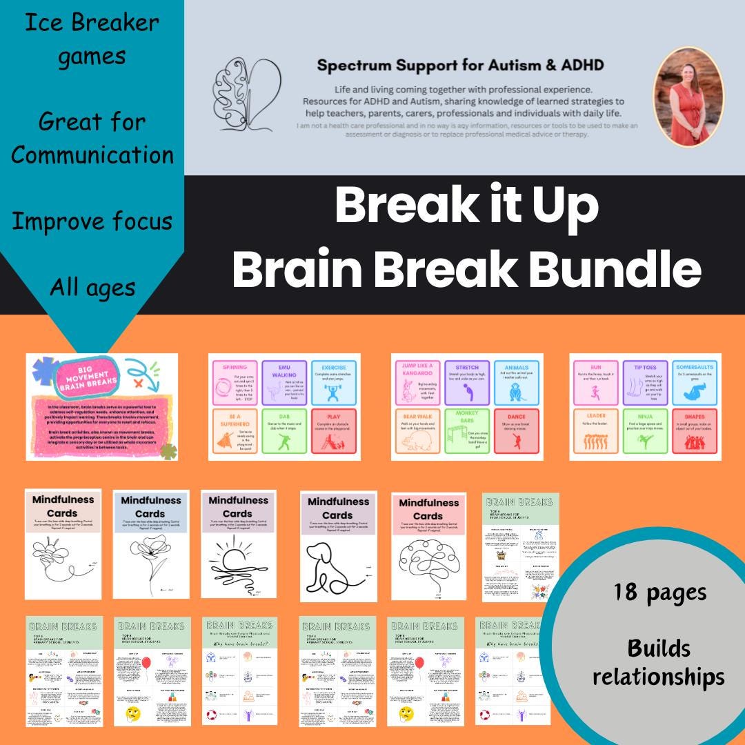 Brain Break Activity Ideas: Classroom Focus & Emotional Regulation (PDF ...