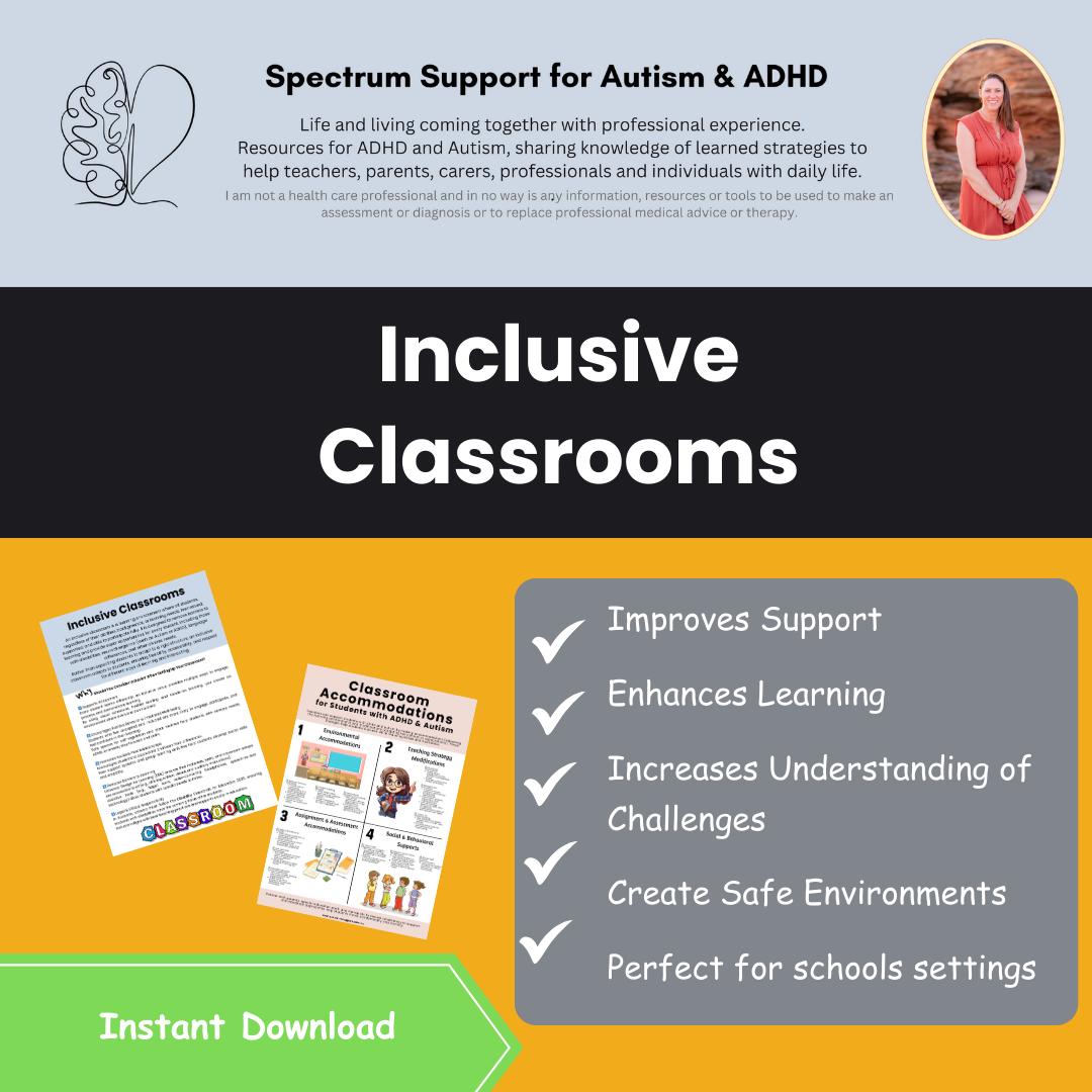 Inclusive Classroom Guide Sensory Support Safe Environment ADHD Autism ...