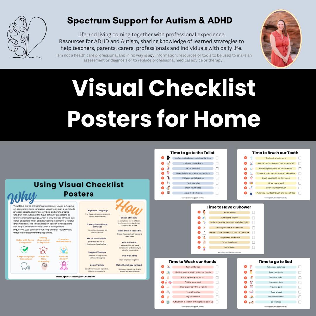 Autism Visual Task Checklist Posters: Daily Living Skills (digital ...