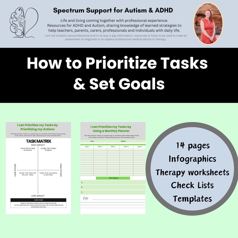 Executive Functioning Activities Prioritize Tasks Therapy Worksheets ...