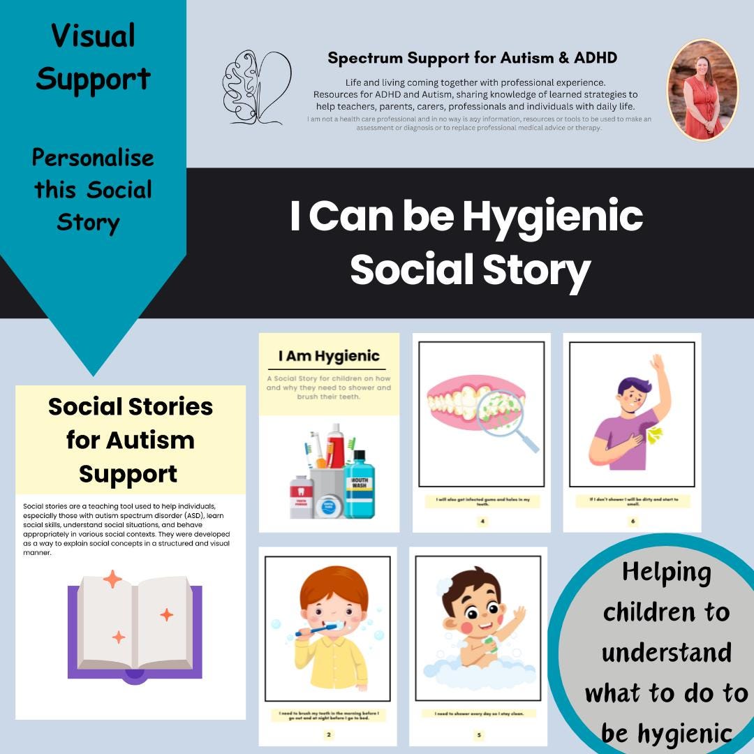 Daily Routine Social Story Visual Support for Autism Life Coach Daily ...