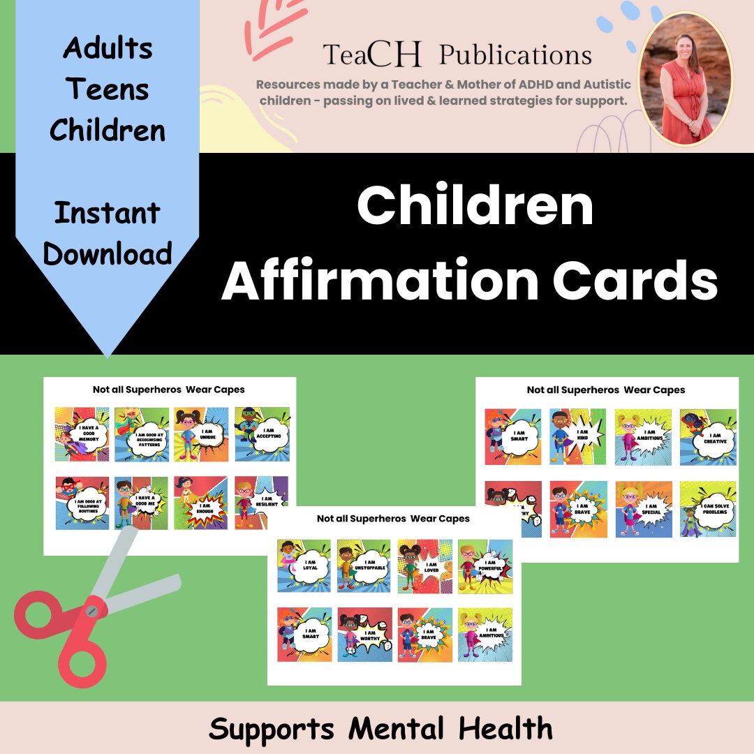 Superhero Affirmation Cards for Children to Support Mental Health ...