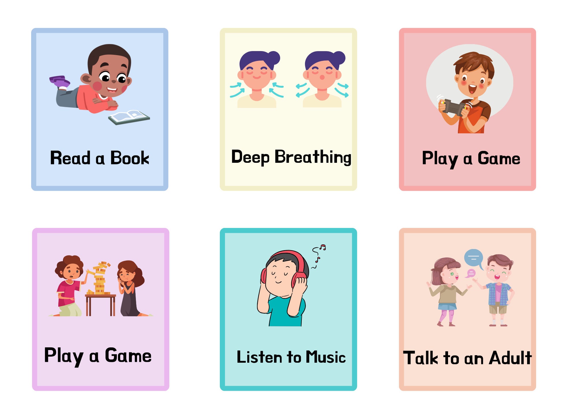 Calming Cards for Kids Printable Mindfulness Flash Cards Calm Down ...