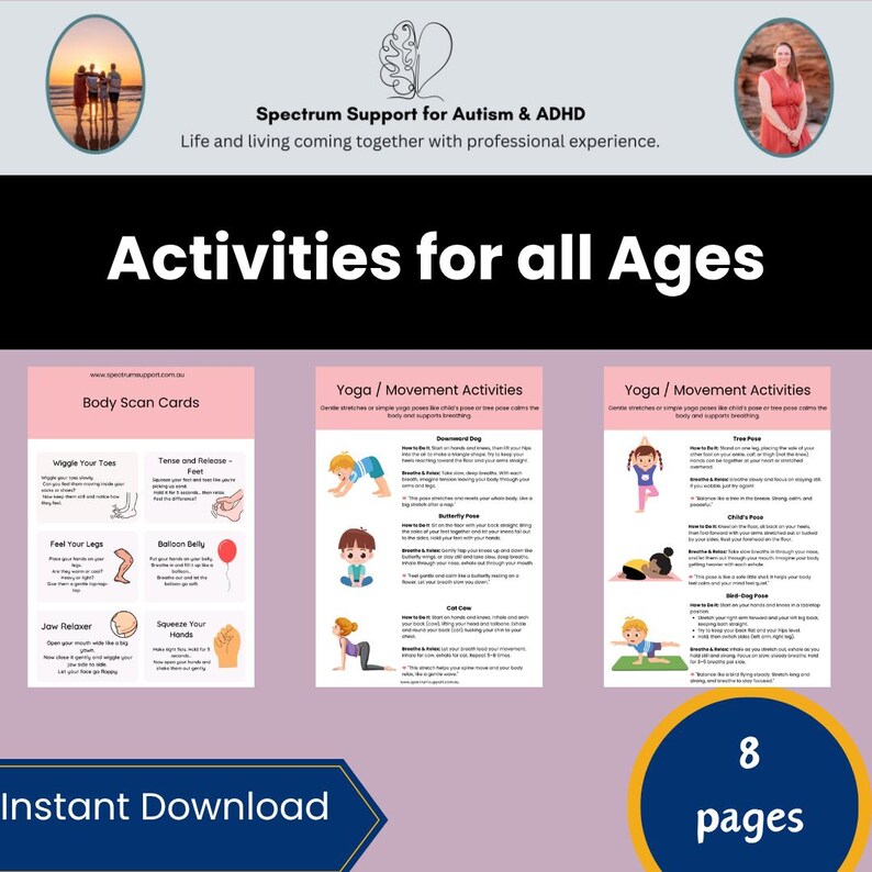 Emotional Regulation Tools: Movement Posters for ADHD, Autism (digital ...