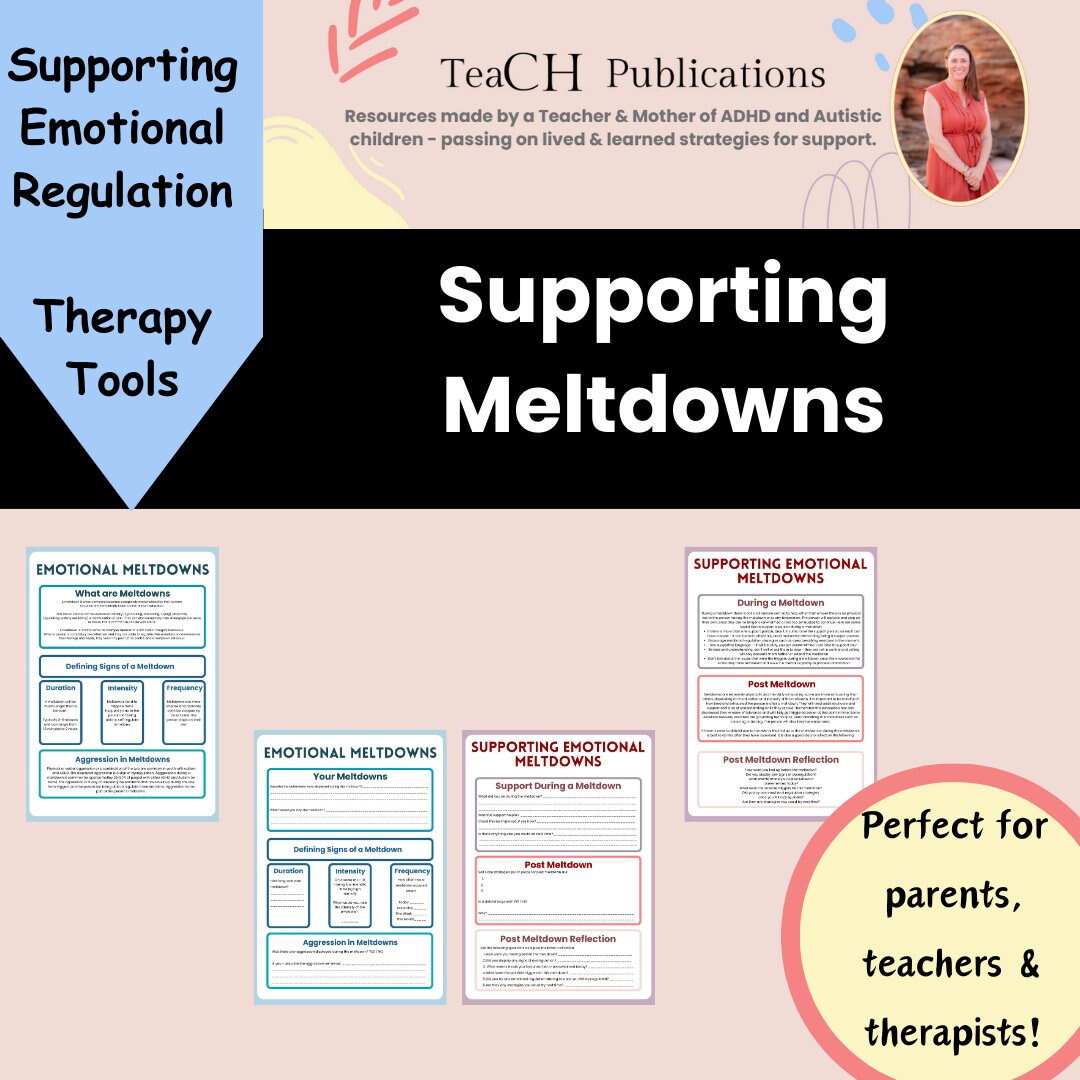 Meltdown Management Poster Emotional Regulation Support ADHD Autism ...