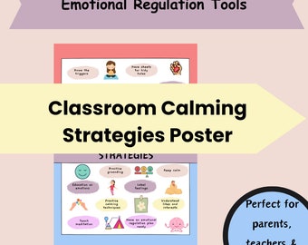 Classroom Calming Strategies Poster - Emotional Support - Anxiety Tool, ADHD, Autism Help ...