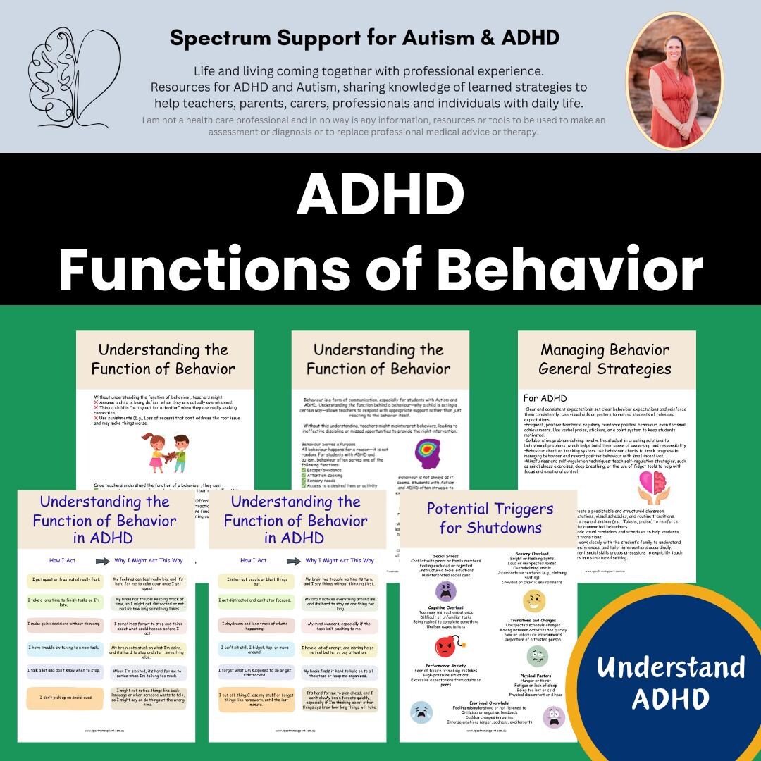 ADHD Behavior Cheat Sheets: Understand & Support Kids (digital Download ...