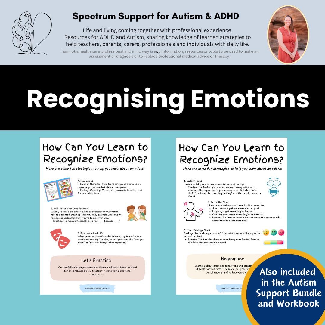 Emotional Intelligence Recognise Emotions Kids With Autism ADHD Support ...