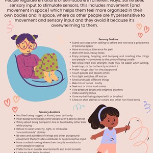 Sensory Seeker Vs Avoider Checklist: Emotional Regulation Poster ...