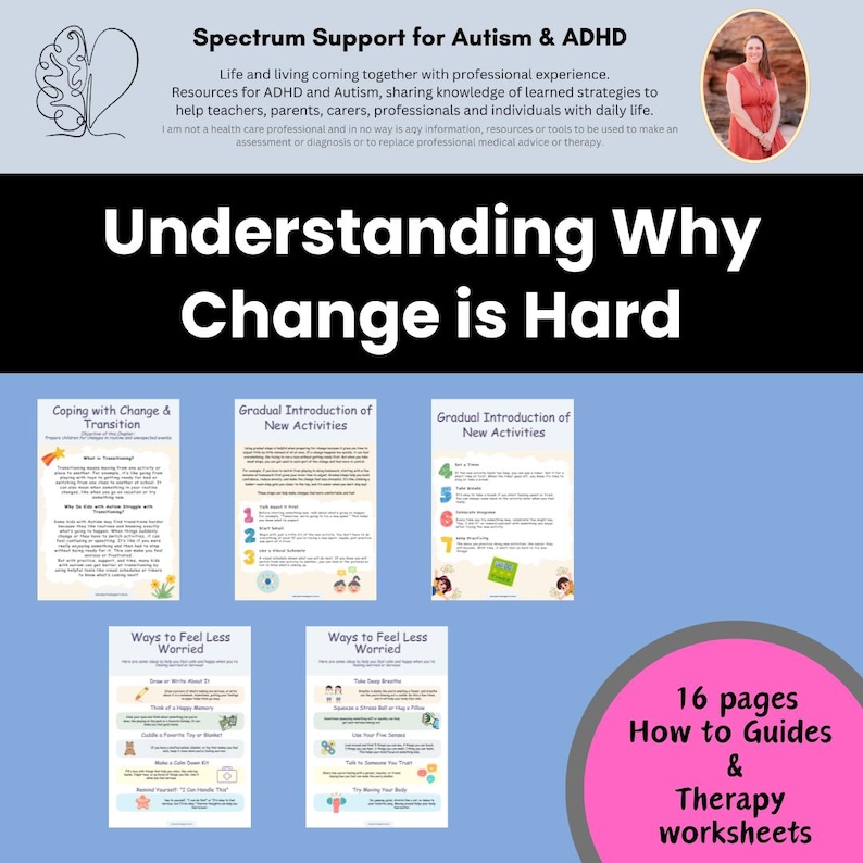 Autism Coping Skills Worksheets: Change & Transition Strategies ...