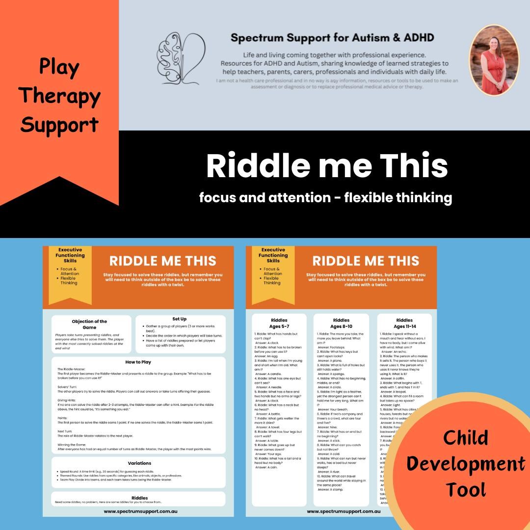 Riddles for Executive Functioning Skills: Autism & ADHD Support (PDF ...