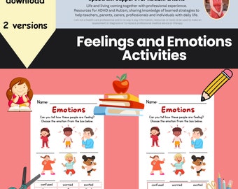 Feelings Identification Worksheet: SEL Emotion Learning Activity (PDF ...