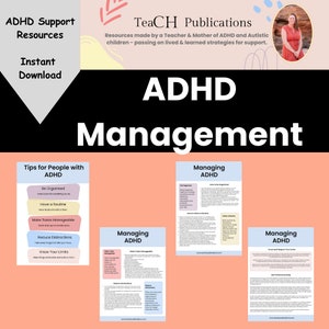Managing ADHD ADHD Support Therapy Tools and Resources Tips for ADHD - Etsy