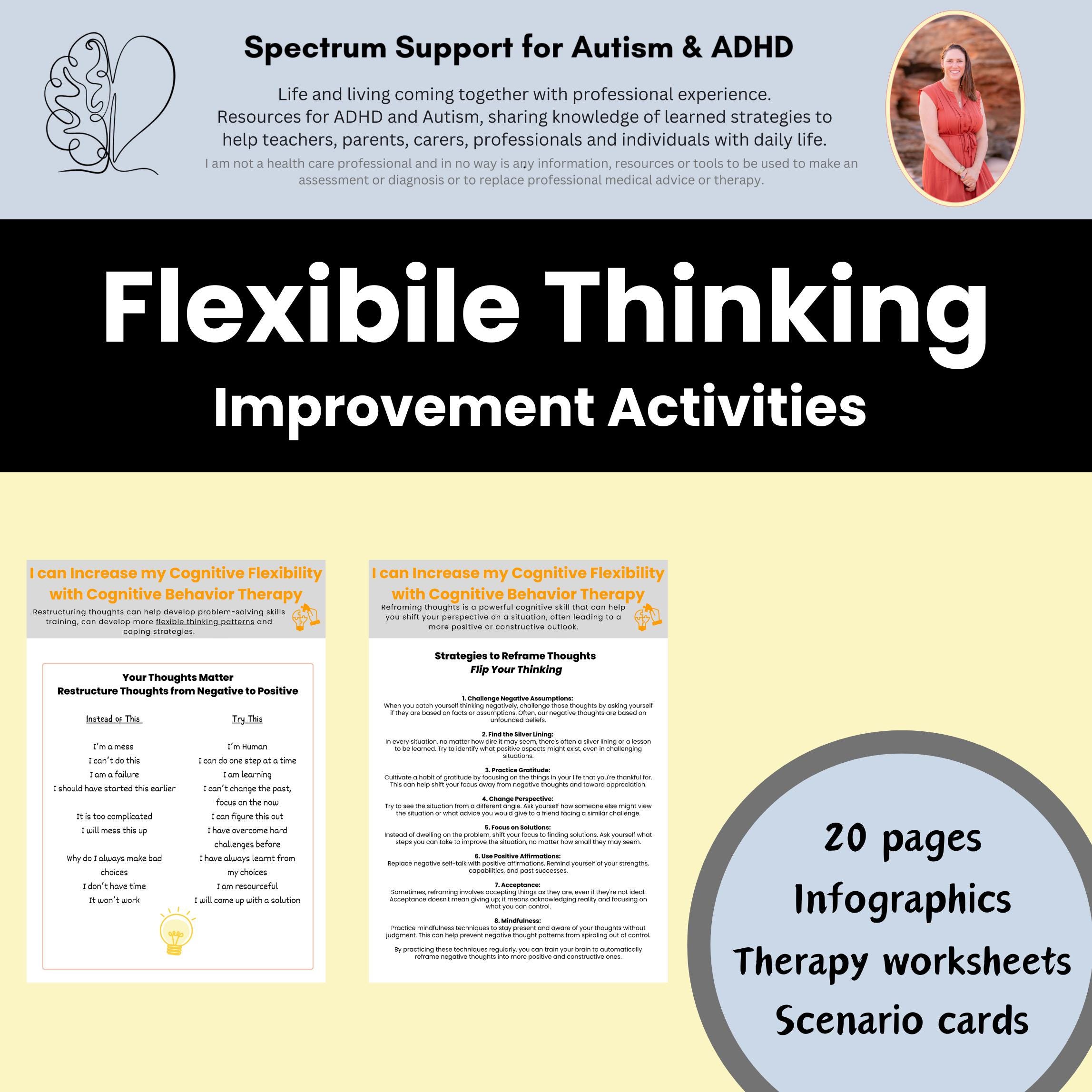 Executive Functioning Activities Flexible Thinking Therapy Worksheets ...