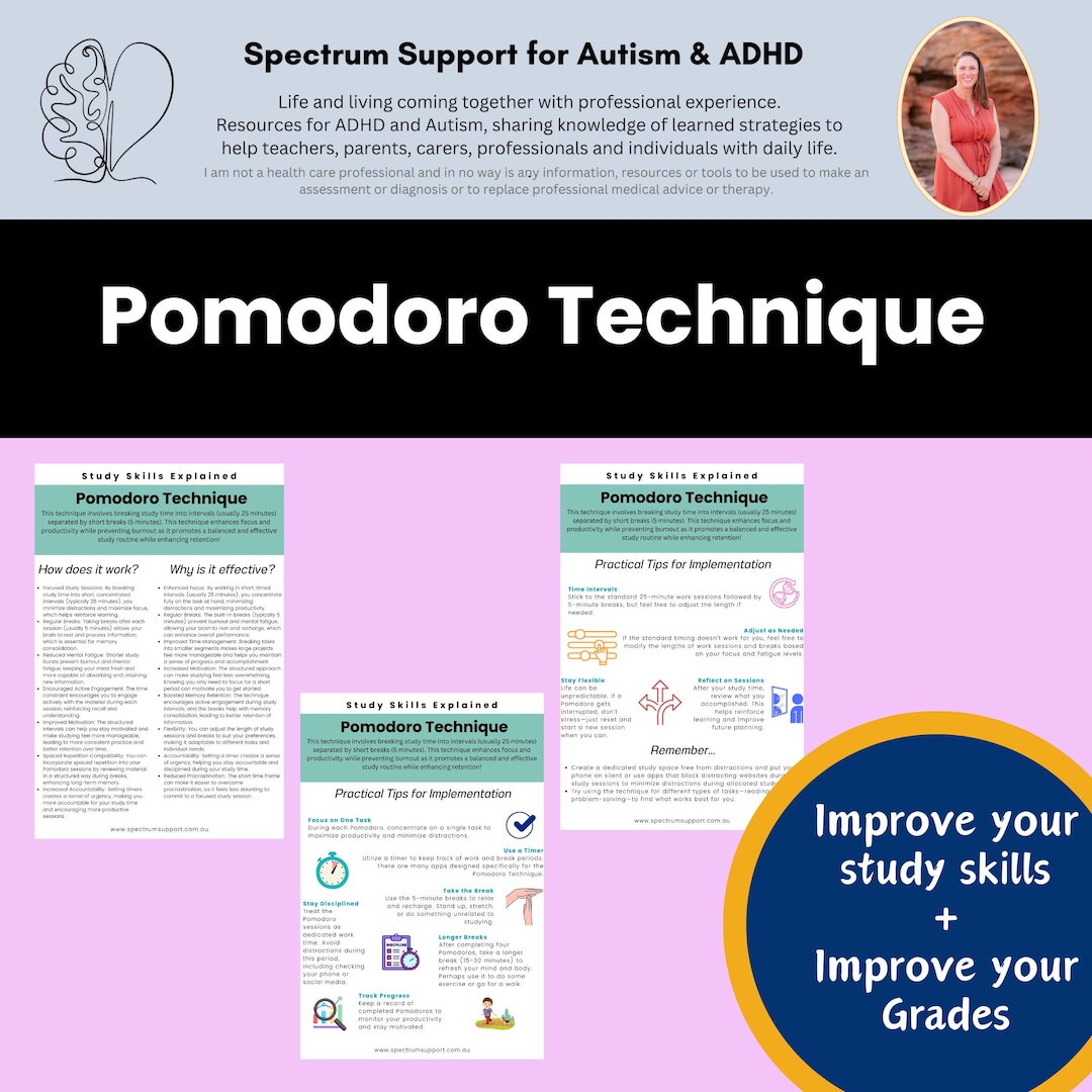 College Study Planner Exam Preparation Study Guide Support ADHD Anxiety ...