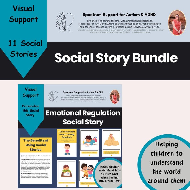 Social Skills Social Story Bundle Autism Spectrum Support ADHD Kids ...