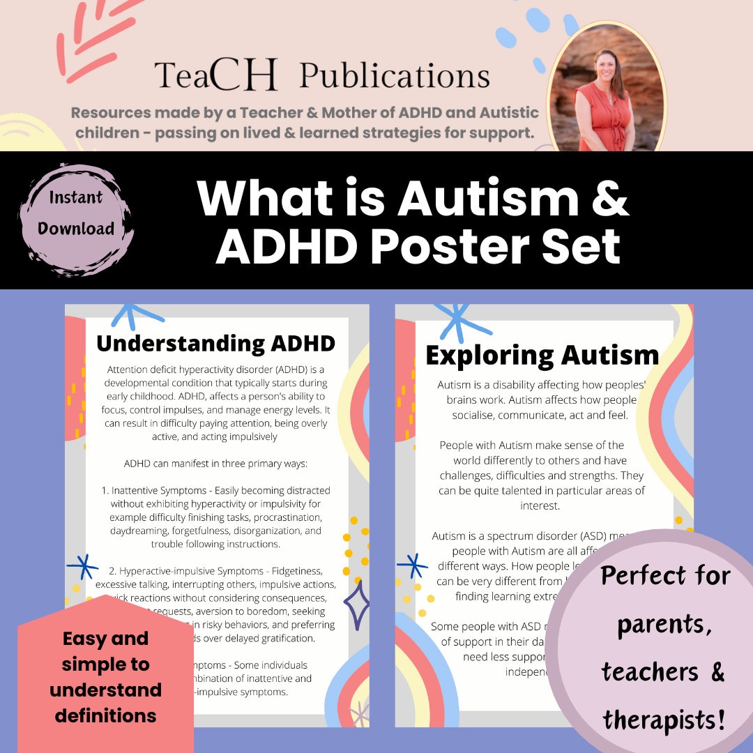 What is Autism and ADHD Poster Set - Simple to Understand Explanations ...