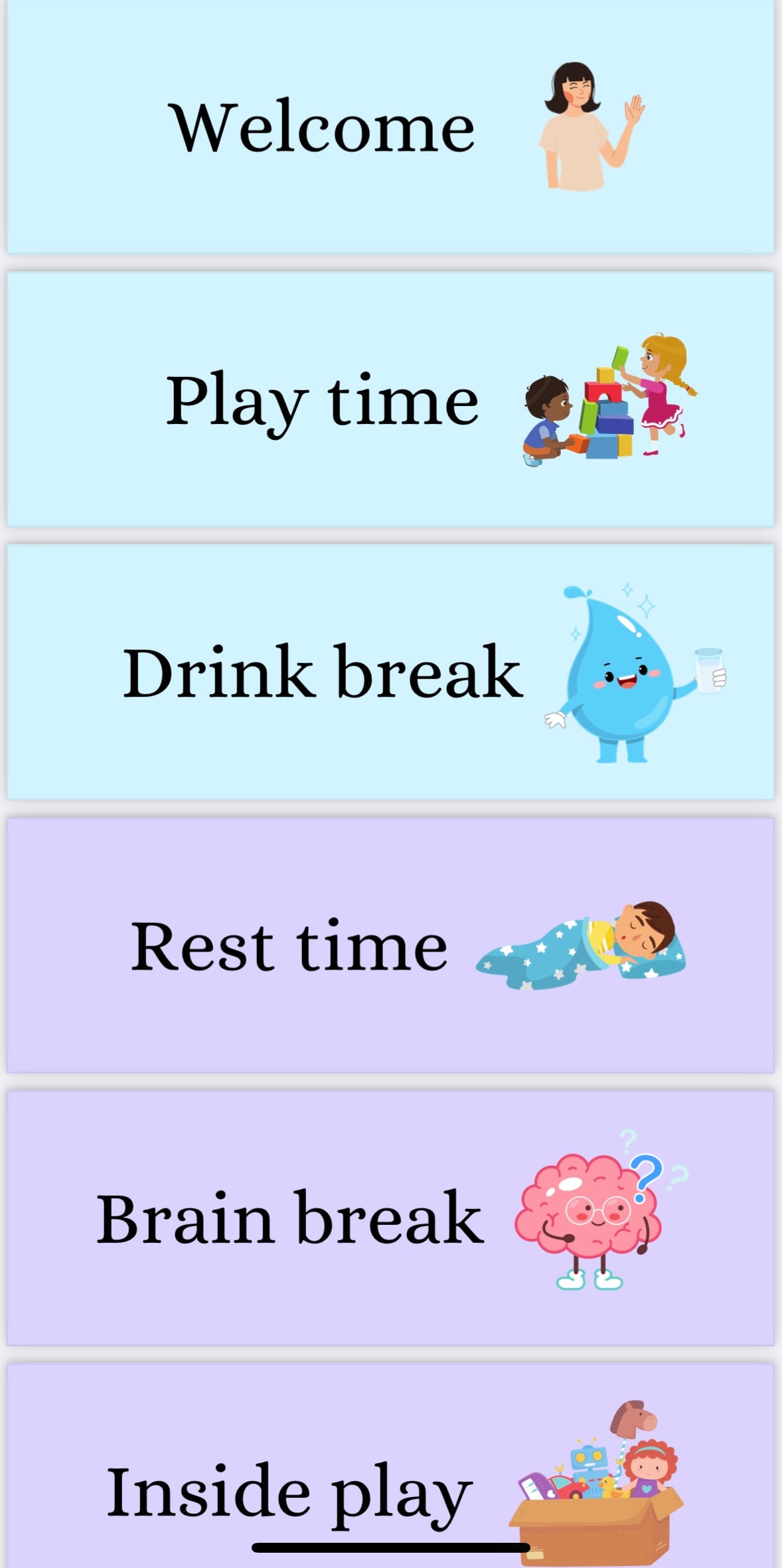 Daily Visual Schedule Routine Labels Childcare Behavior Management Home ...