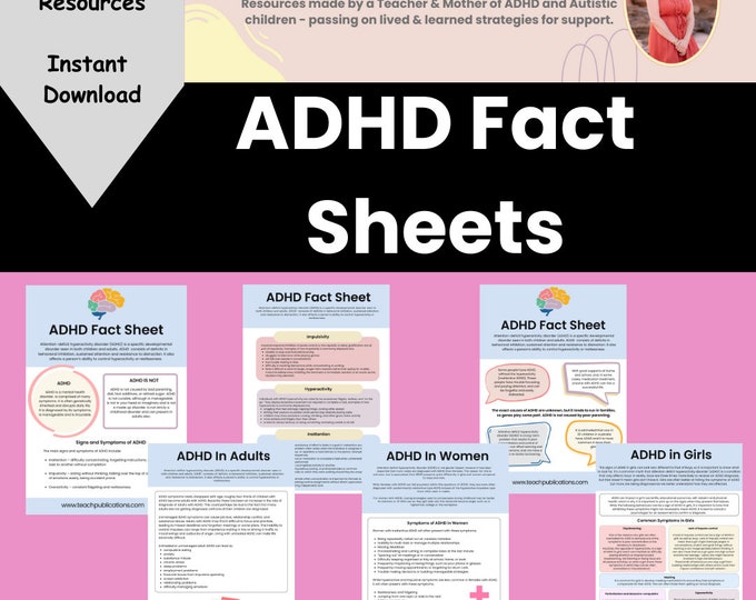 ADHD Fact Sheets: Therapy Office Decor & Coping Tools (digital Download ...