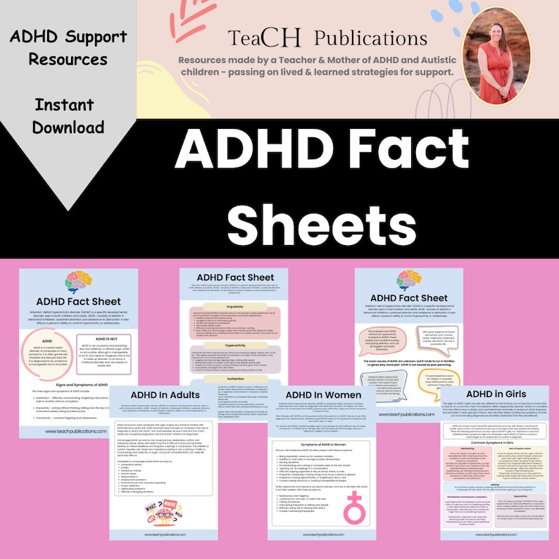 Support for ADHD Facts Therapy Office Decor Help Workbook ADHD ...