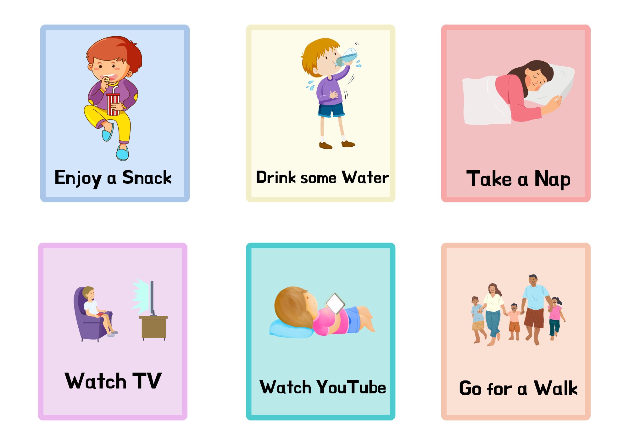 Calming Cards for Kids Printable Mindfulness Flash Cards Calm Down ...