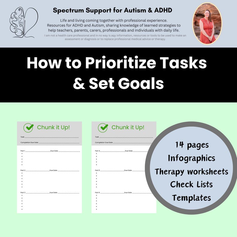 Executive Functioning Activities Prioritize Tasks Therapy Worksheets ...