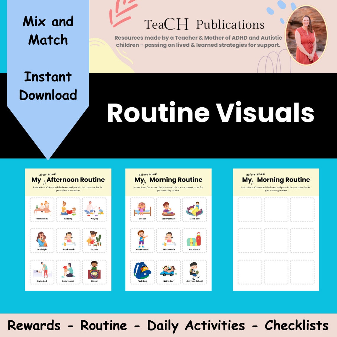 Routine Visual Charts Daily Functioning Support Structure Autism ...