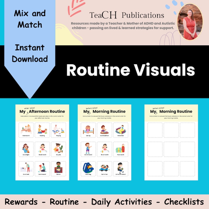 Routine Visual Charts Daily Functioning Support Structure Autism ...