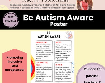 Autism Spectrum ASD Awareness Poster Neurodivergent Print Room Decor ...