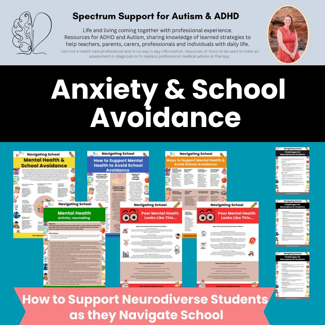 Autism ADHD Mental Health Support: School Anxiety Coping Skills ...