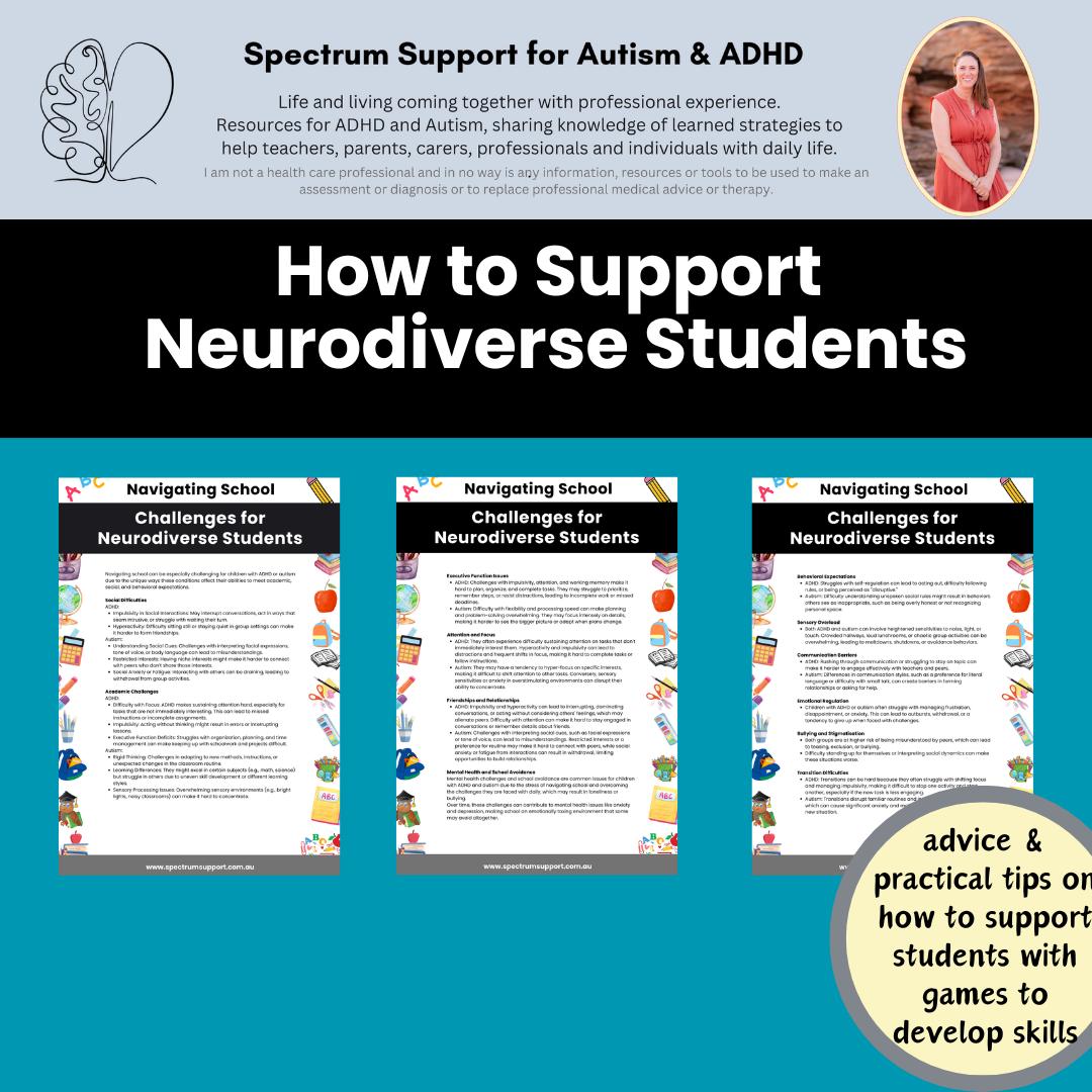 Autism ADHD Mental Health Support: School Anxiety Coping Skills ...