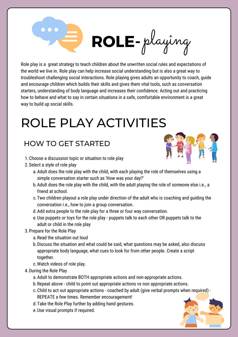 Social Skill Roll Play Cards Life Skills Building Self Esteem and ...