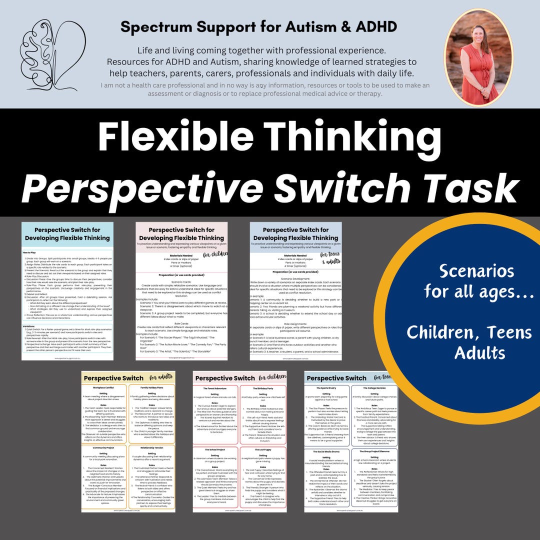 Flexible Thinking Perspective Switch Task Poster and Activities ...