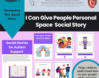 Personal Space Social Story: Autism Visual Support (printable) - Etsy