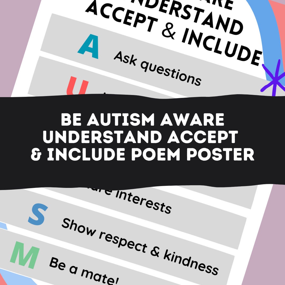Autism Acceptance Poem Poster for Understanding and Inclusion Autism ...