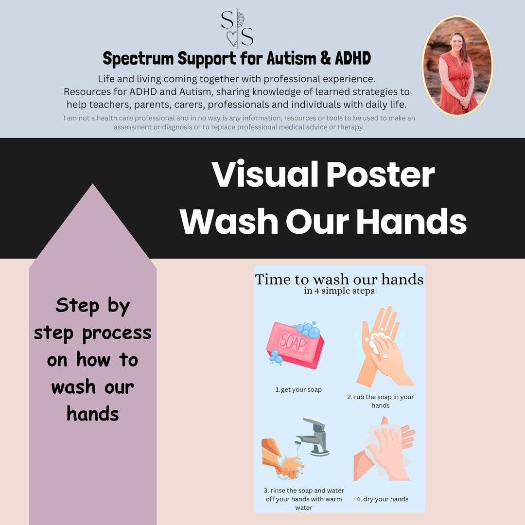 Visual Schedule Poster Early Childhood for Kids Hygiene Wash Hands ...