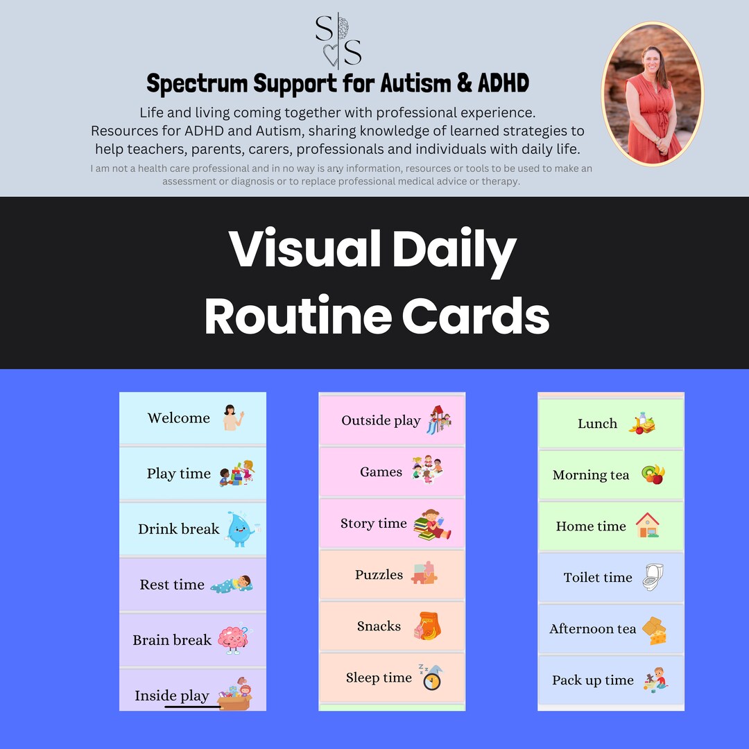 Daily Visual Schedule Routine Labels Childcare Behavior Management Home ...