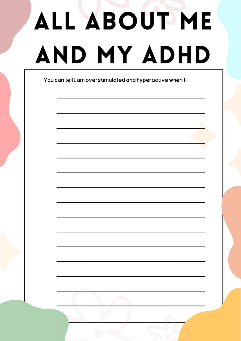 ADHD Supporting Me & My ADHD Planner Printable, Special Needs Child ...