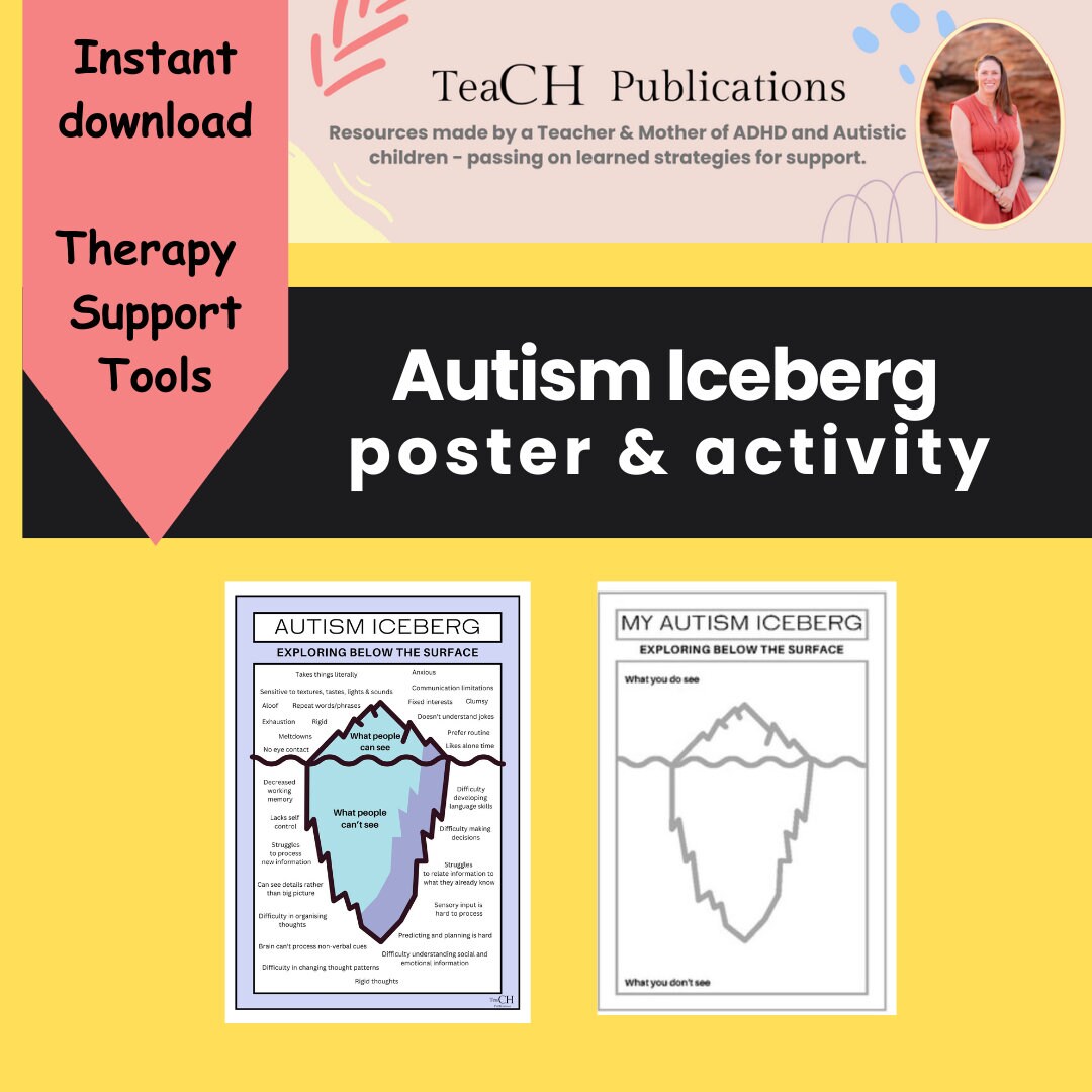 Autism Spectrum Awareness Iceberg Print Hidden Disability Parent ...