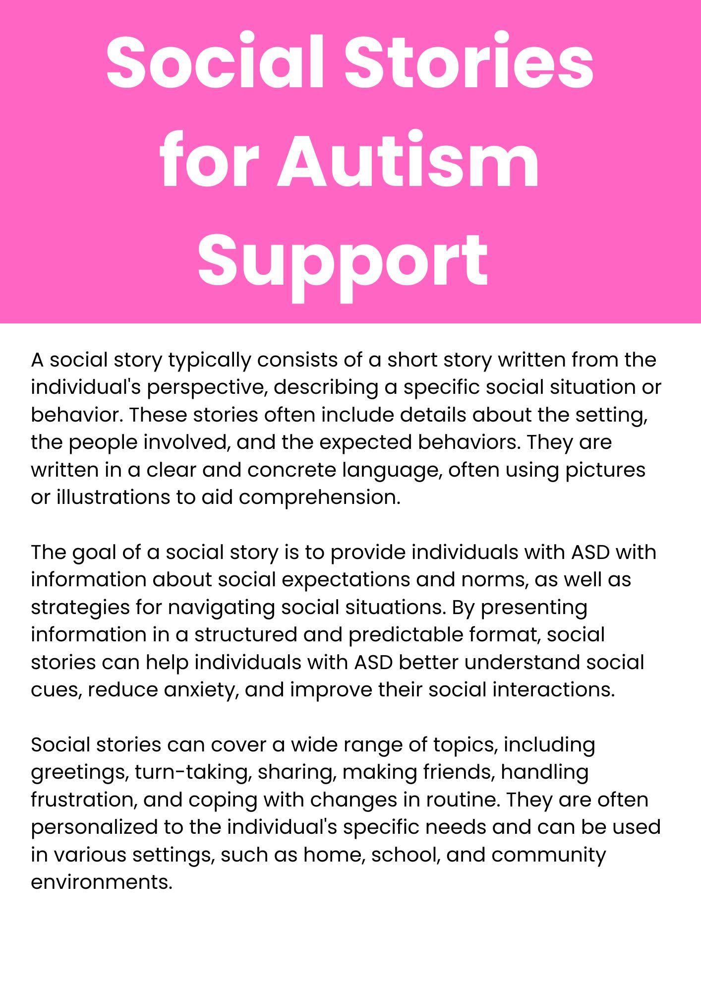 Social Story Using Manners Visual Support for Autism ABA Therapy Visual ...