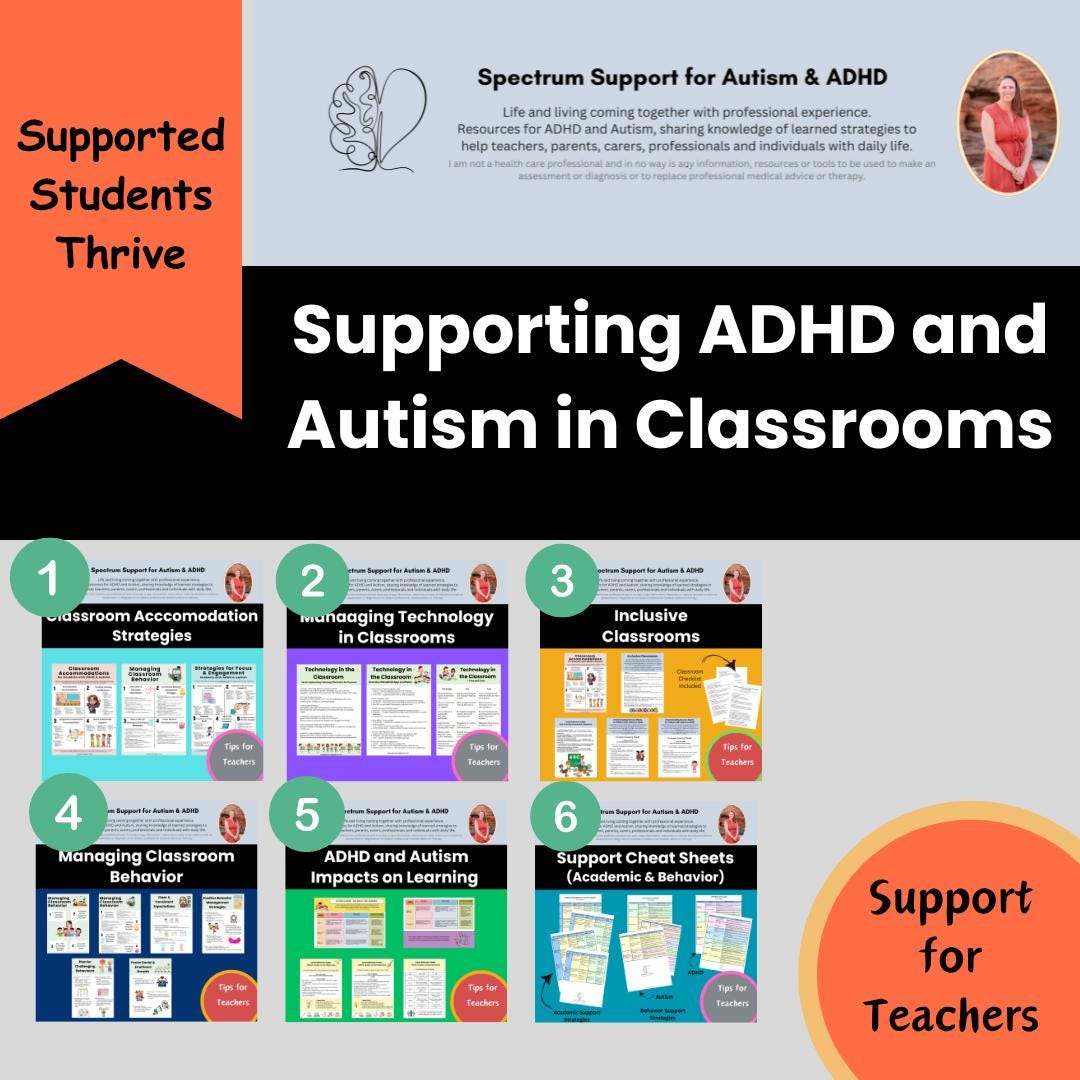Supporting ADHD Autism Classroom Tools Cheat Sheet Professional Help ...