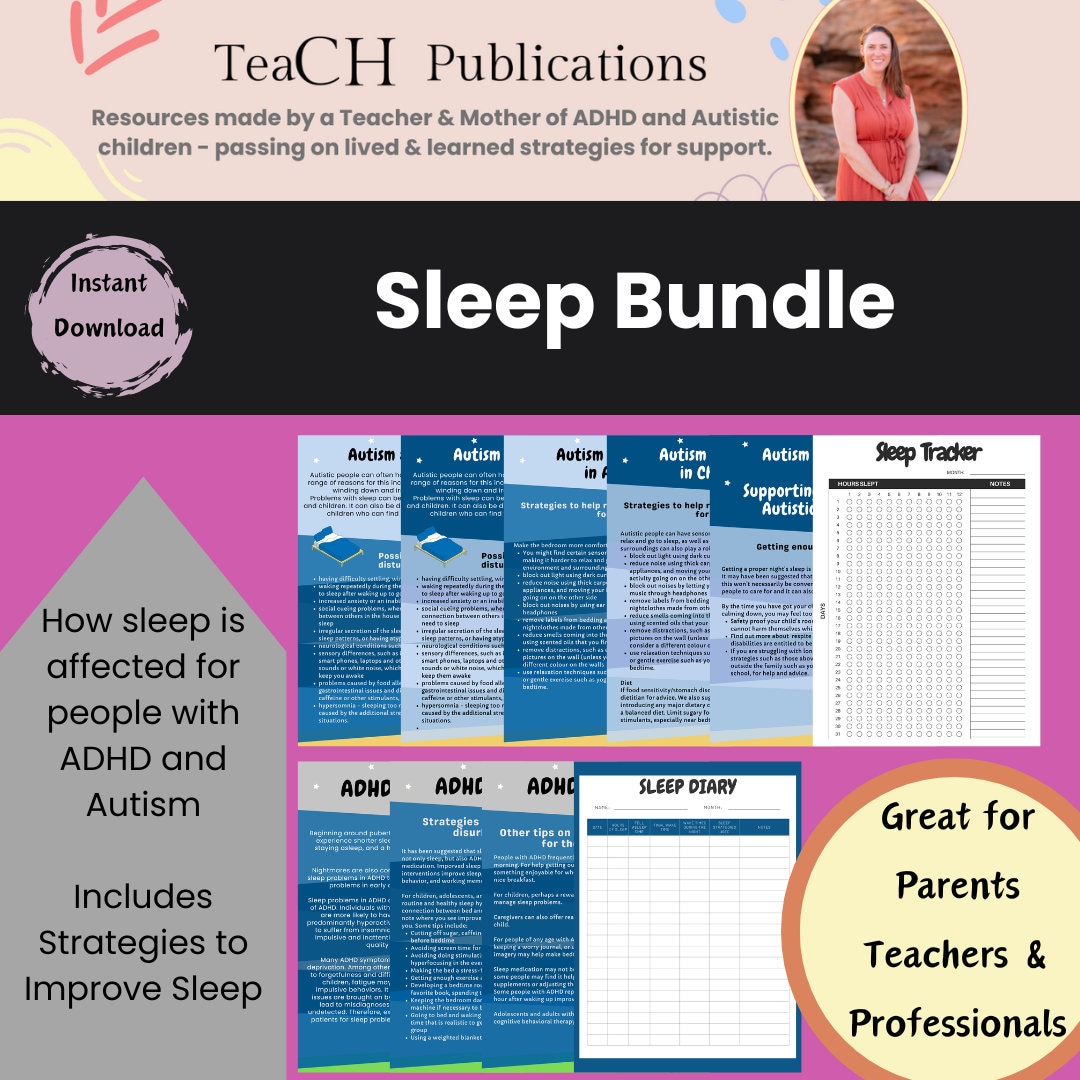 Sleep Hygiene Neurodivergent Bundle Autism Spectrum Support for ADHD ...