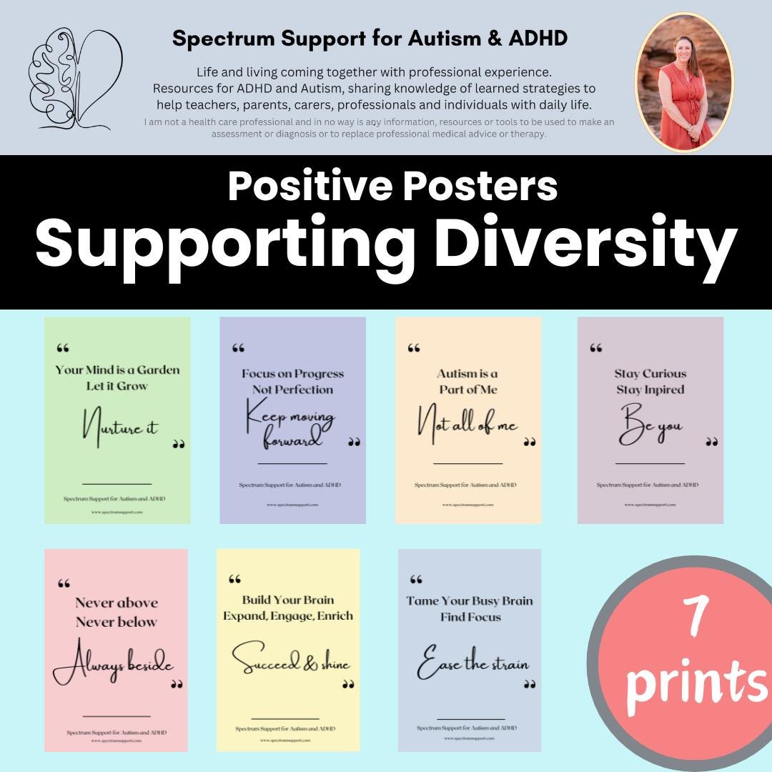 Positive Affirmations Posters: Autism & ADHD Support (PDF) - Etsy