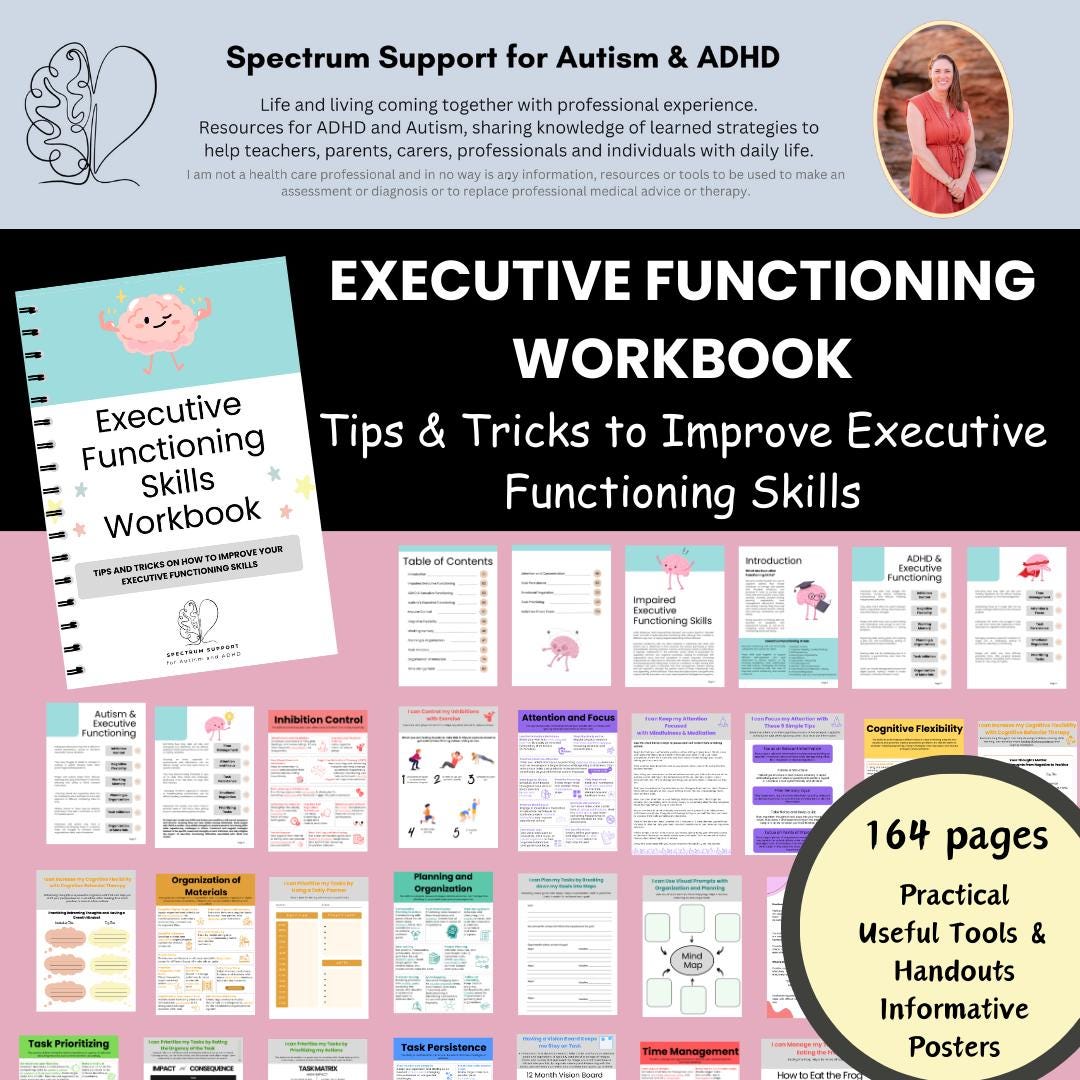 Executive Functioning Improvement Workbook ADHD Improved Daily Life ...