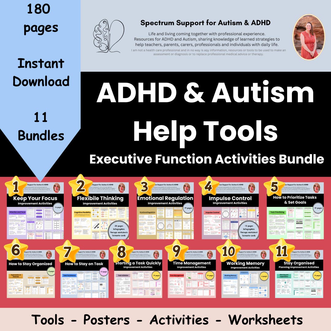 Executive Functioning Workbook: ADHD, Autism, and Cognitive Skills ...