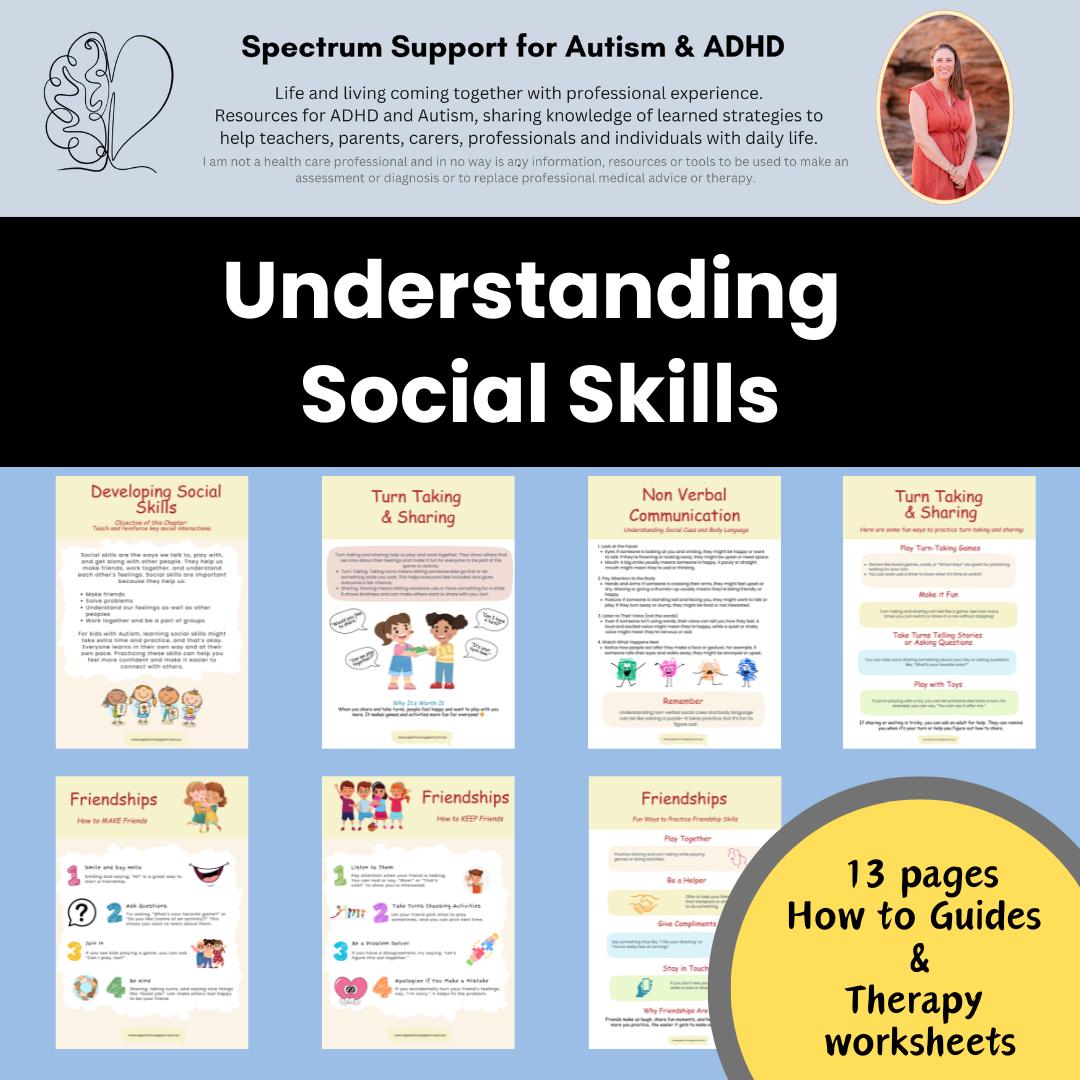 Autism Social Skills Therapy Worksheets: Friendship Skills (digital ...