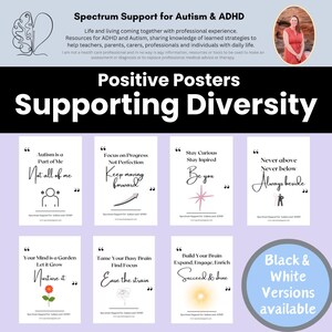 Neurodiversity Special Education Posters Positive Quotes ADHD & Autism ...